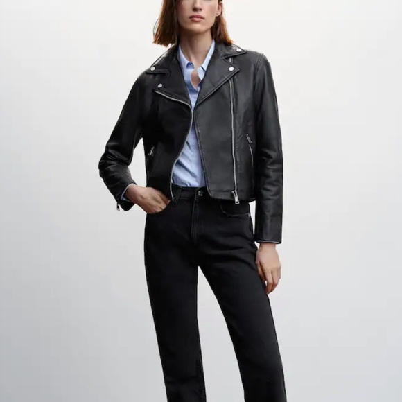 Mango | Jackets & Coats | Genuine Genuine Leather Mango Biker Jacket ...